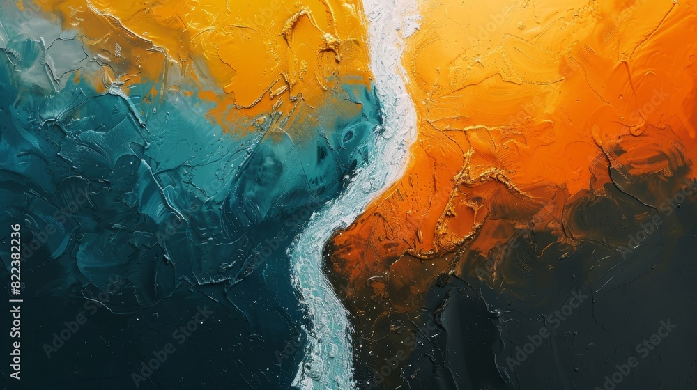 Delta flat design top view river mouth theme water color Split ...