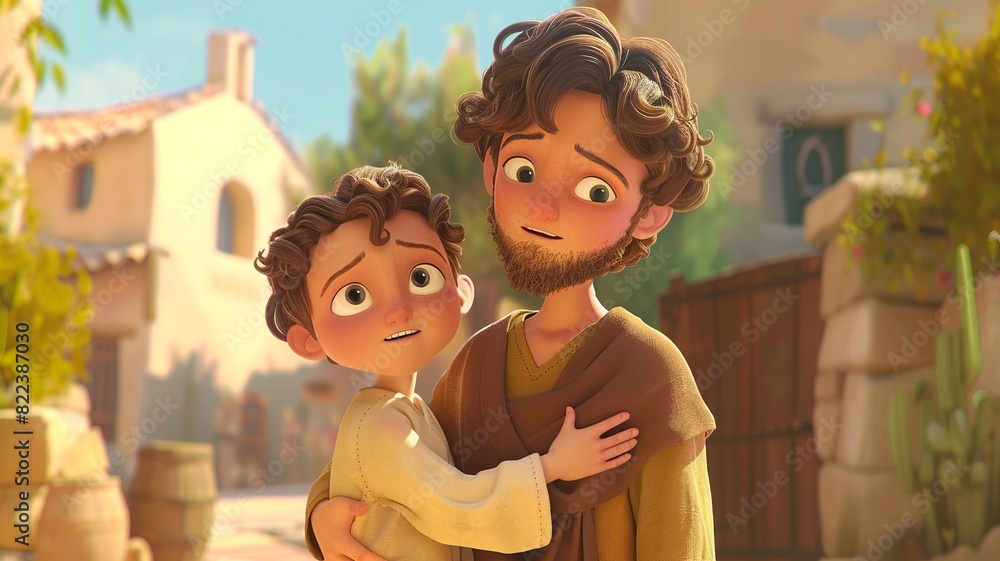 Visualize a lively cartoon representation showcasing the emotional ...