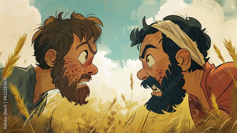 ภาพประกอบสต็อก Envision a cartoon depiction capturing a pivotal moment ...