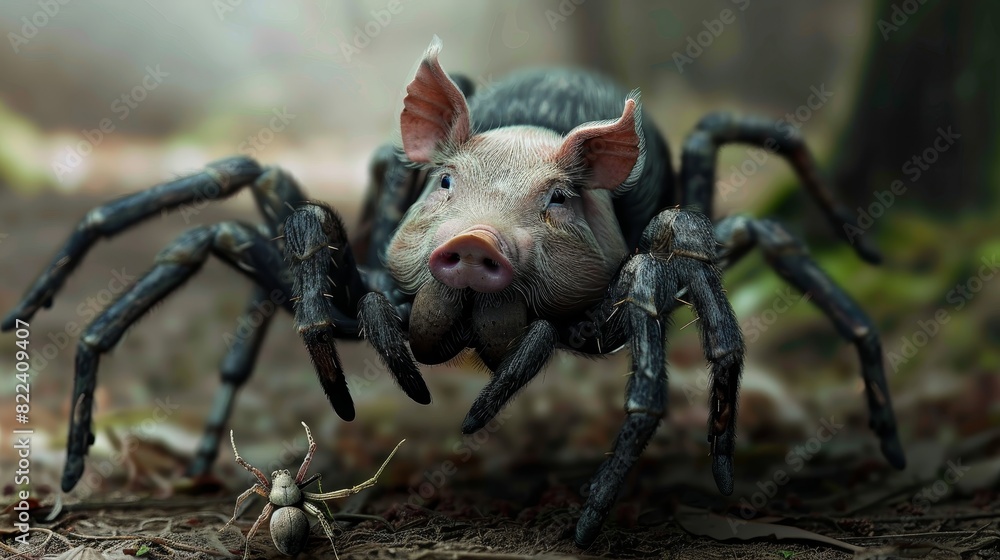 Digitally altered or fictional creature that is a combination of a pig ...