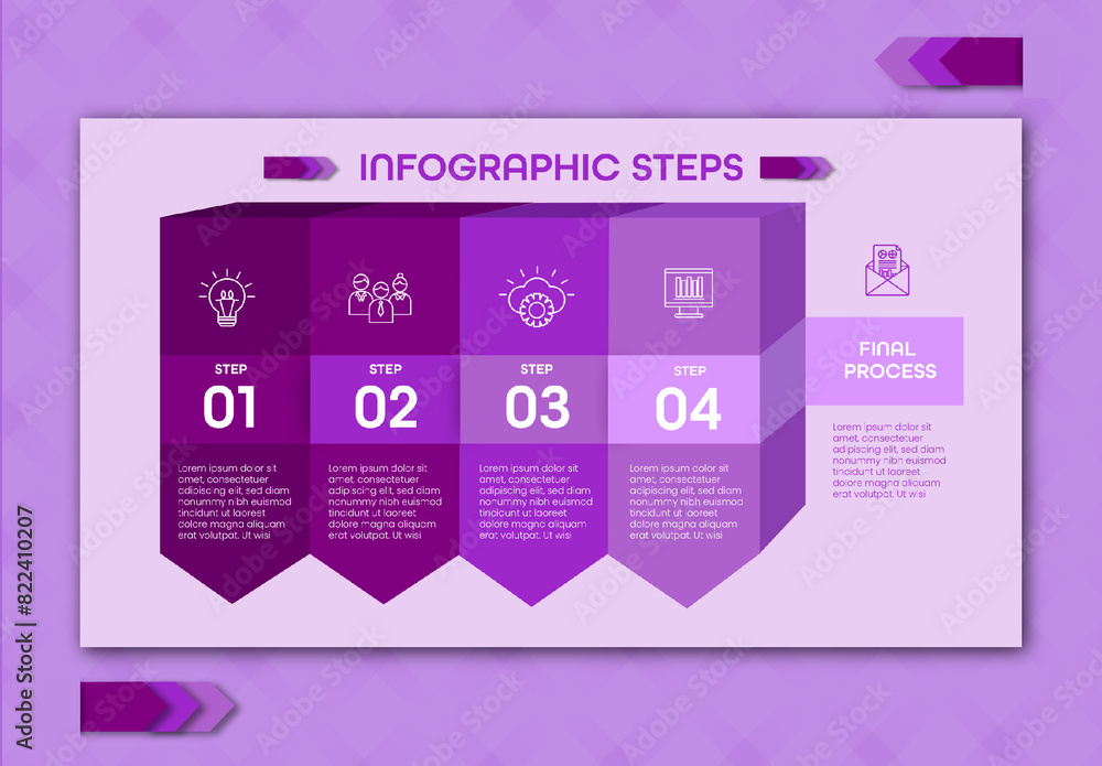 Purple Blocks Steps Infographic Individual Template Stock Template ...