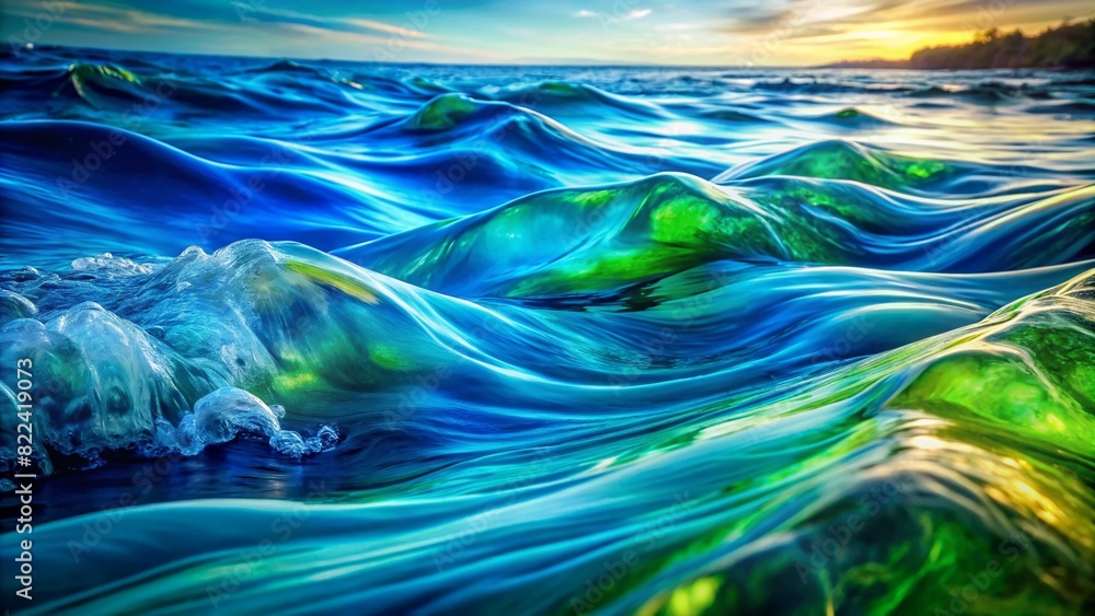 Layers of Transparent Blue and Green Hues Flowing Texture Background ...