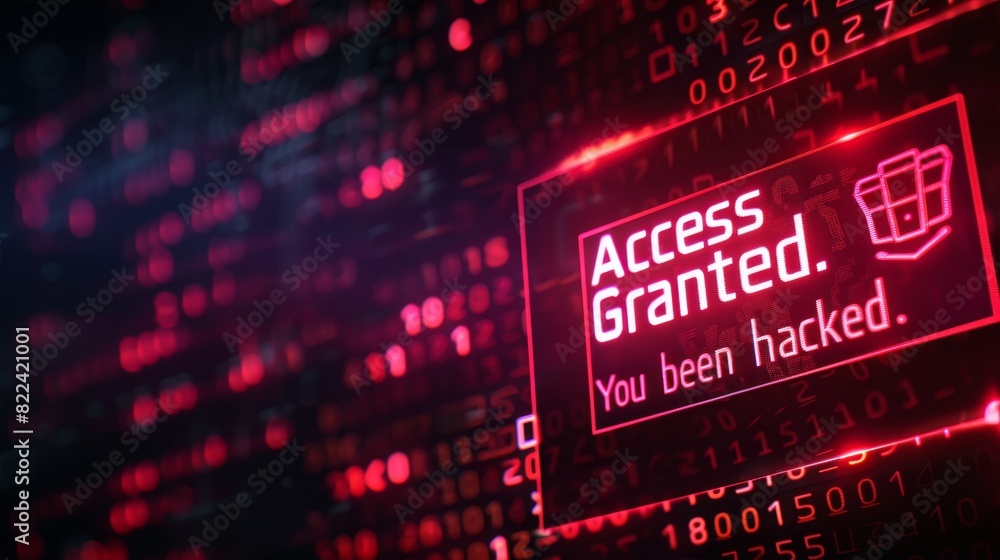 Cybersecurity Breach Alert: Hacker's Warning Message on Desktop Monitor ...