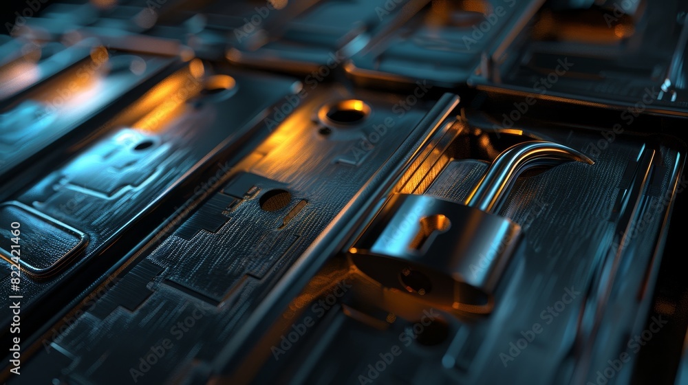 Secure Digital Files - Illustration of Encrypted Metallic File Folders ...