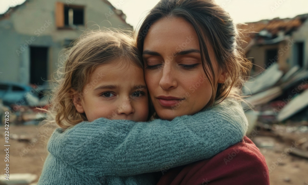 Mother and her young daughter survived the earthquake destroyed their ...