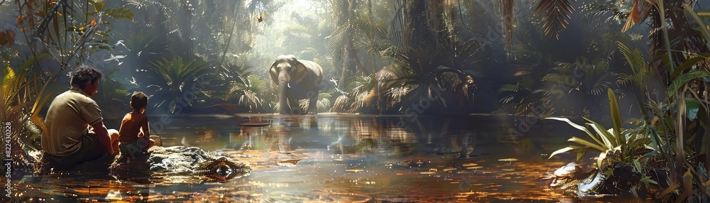 Imagine a family visiting a museum or zoo, exploring and discovering ...