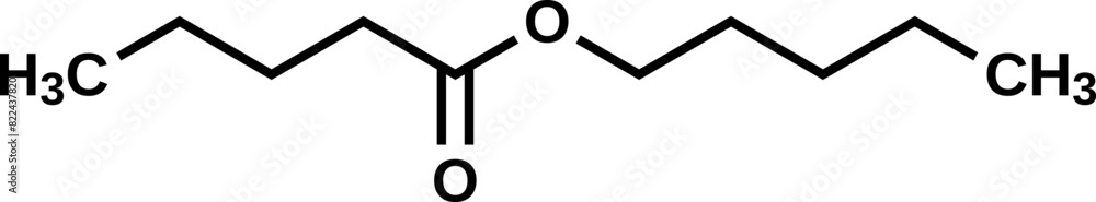 Pentyl pentanoate structural formula, vector illustration Stock Vector ...