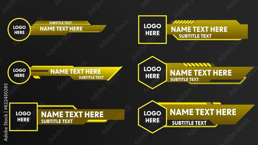 Modern Futuristic Lower Thirds with Logo's Pack Stock Template | Adobe ...