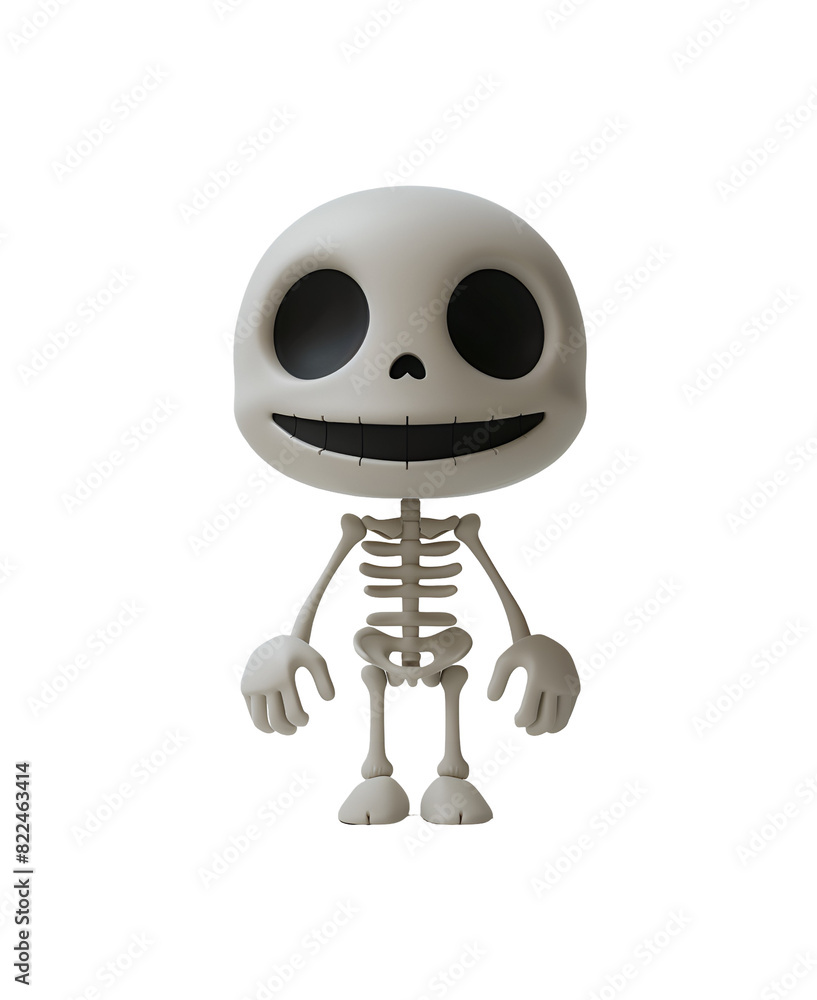 3D Rendered Halloween Special: Cute and Funny Skeleton Chibi Cartoon ...