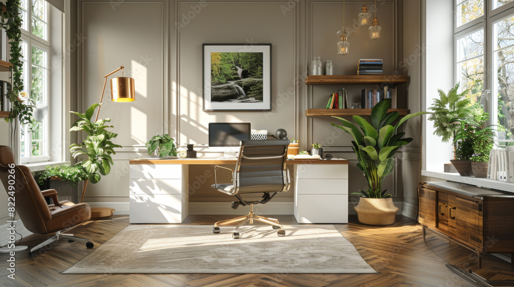 scandinavian home office, a serene and efficient home office setup in ...