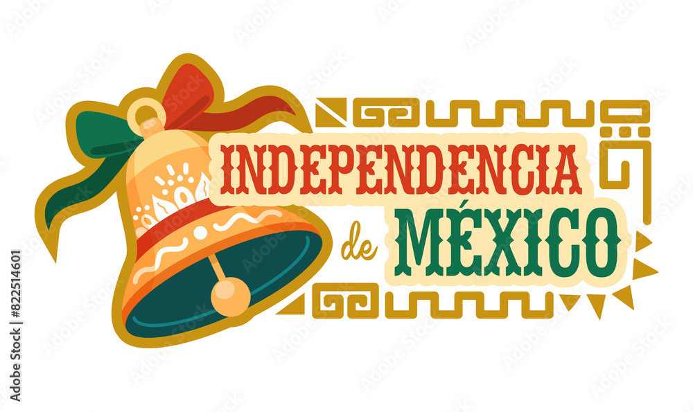letrero independencia de México con campana de Dolores Stock ...