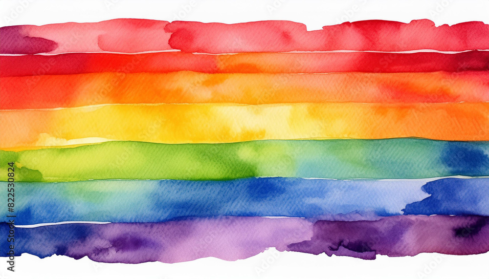 Aquarell der Regenbogen Flagge als Zeichen der Gleichberechtigung von ...