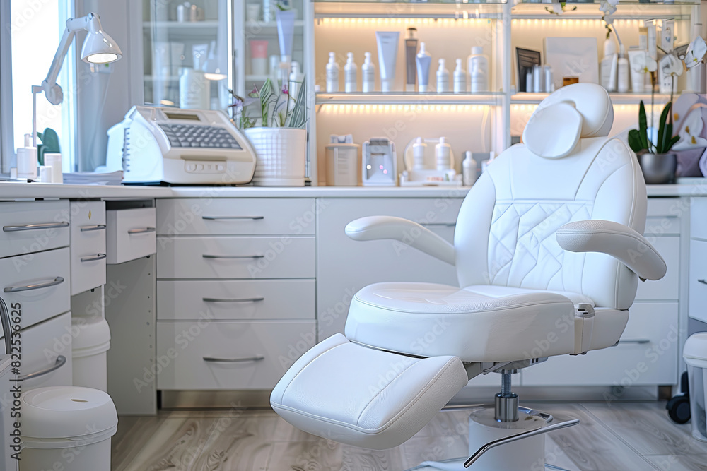 Bright empty cosmetology cabinet in modern beauty clinic. Interior of ...
