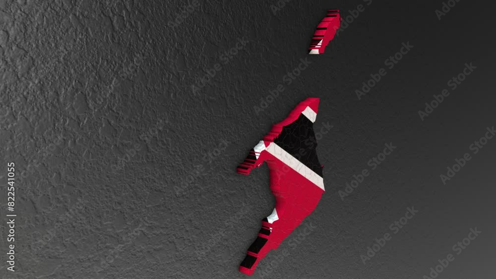 Trinidad and Tobago map 3d. 3d map of Trinidad and Tobago. vídeo do ...