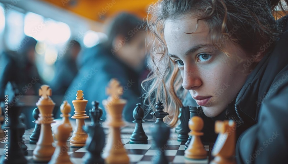 Visualize a high school chess club strategizing and competing in a ...