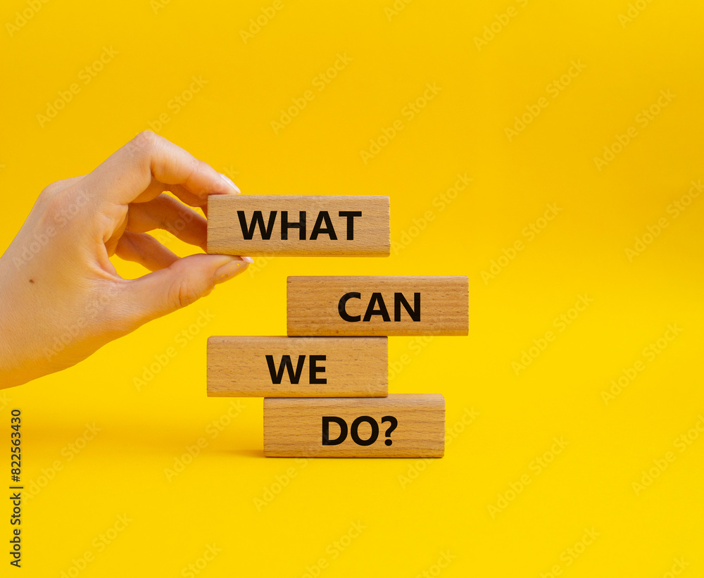 What can we do symbol. Wooden blocks with words What can we do ...