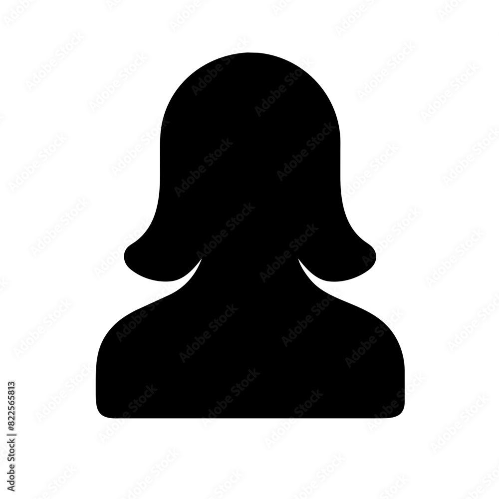 Female User Profile Icon Vector Illustration - Silhouette of Woman ...