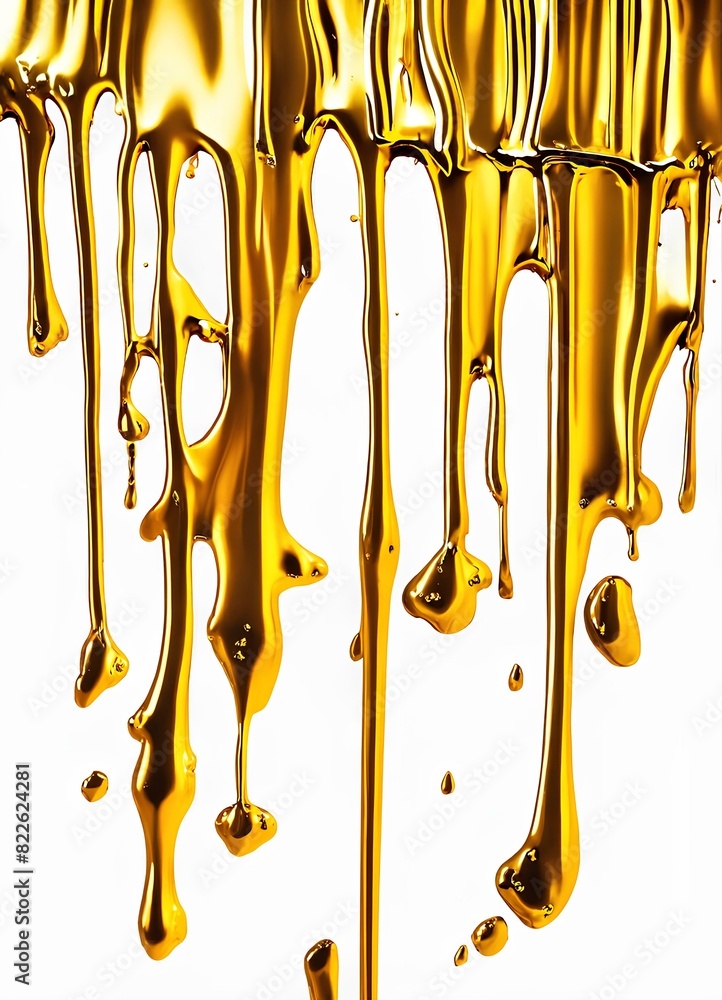 melted gold dripping isolated on transparent background cutout Stock ...