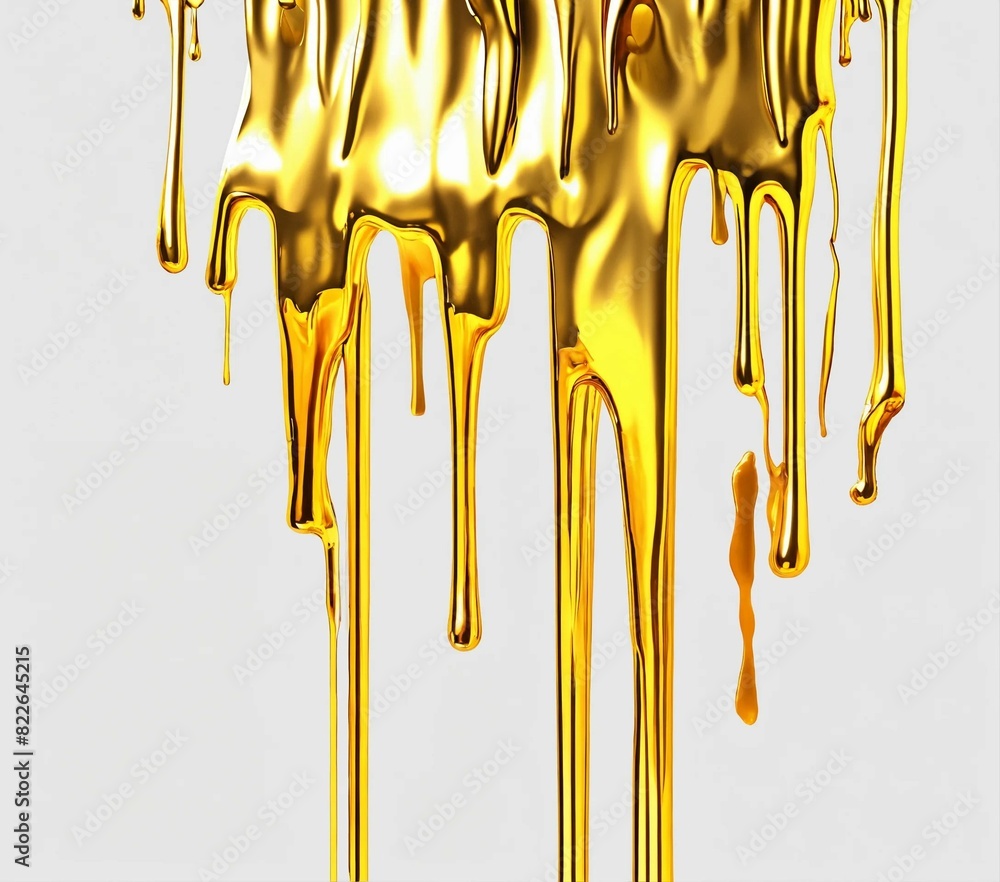 melted gold dripping isolated on transparent background cutout Stock ...