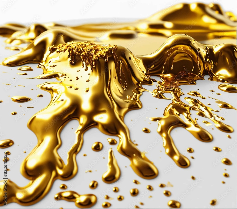 melted gold dripping isolated on transparent background cutout Stock ...