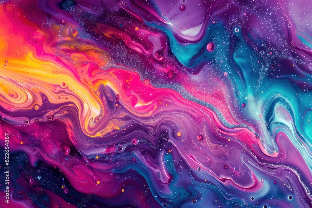 Alluring colorful abstract modern artwork. Unique liquid swirl paint ...