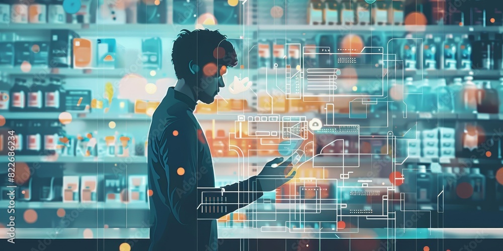 Smart Retail Solutions: AI-Powered Tools, Illustrate smart retail ...