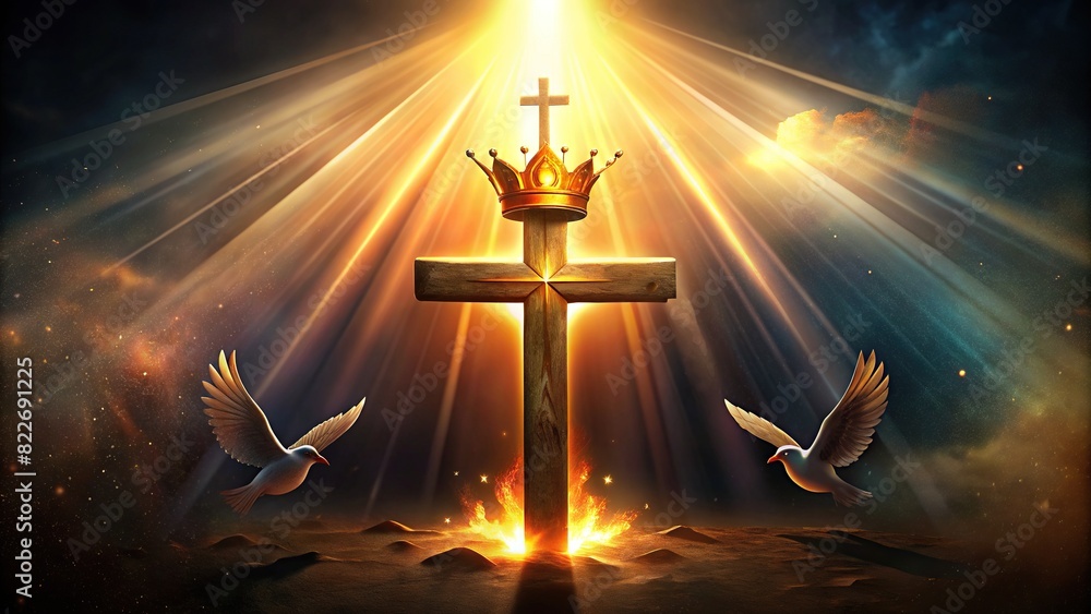 ภาพประกอบสต็อก The cross represents the crucifixion of Jesus Christ ...