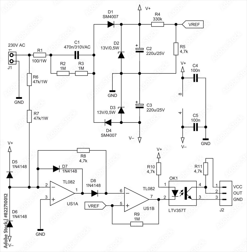 Schematic diagram of electronic device. Vector technical drawing ...