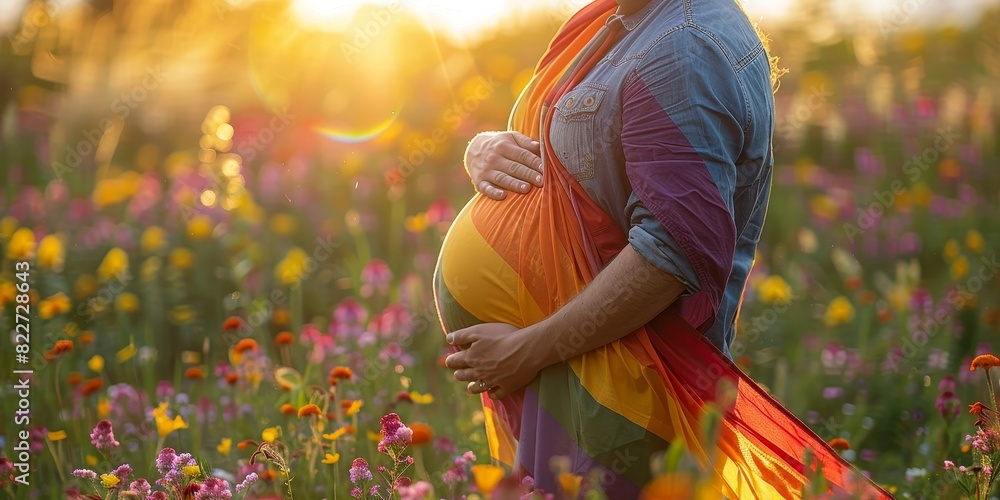 Inclusive pregnancy. Expectant heavily pregnant transgender man ...