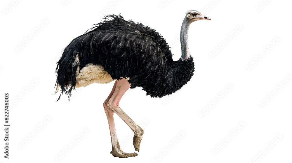 whole body of African ostrich isolated white background Stock Photo ...