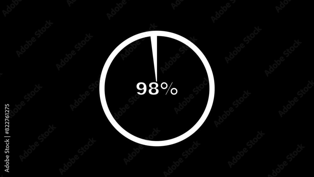 98% Pie Chart Percentage Animation, 0 to 98% circle round donut chart ...