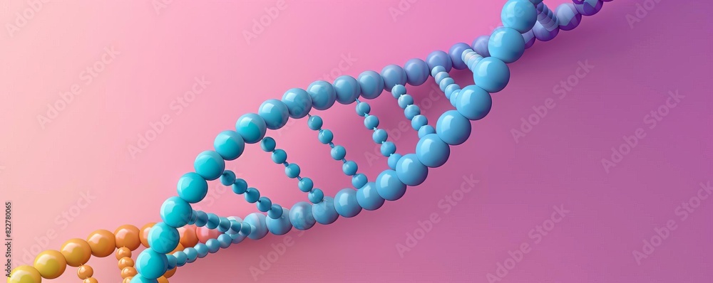 DNA spiral in cancer journey flat design top view, inspirational theme ...