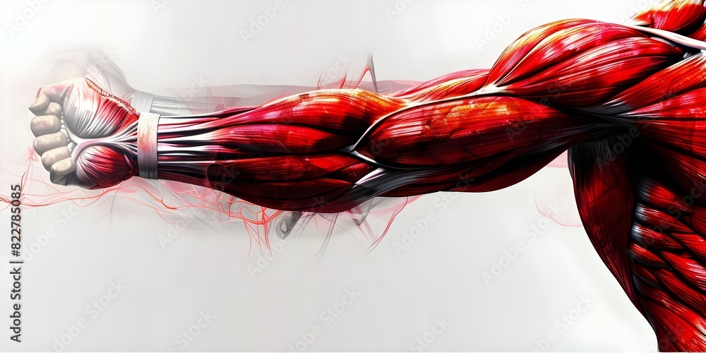 Anatomy of a Muscular Man's Arm: Detailed Image Showing Red and White ...
