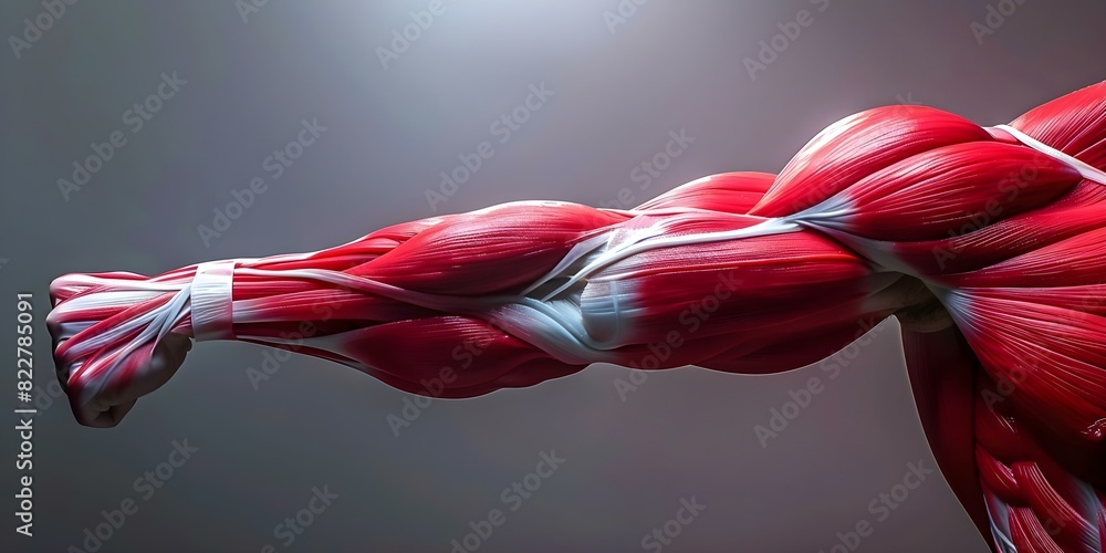Anatomy of a Muscular Man's Arm: Detailed Image of Red and White Tissue ...