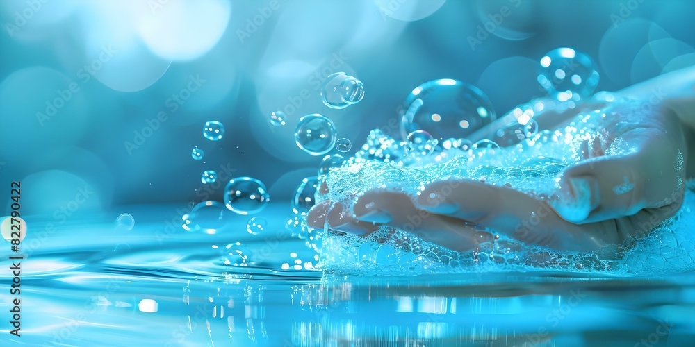 Celebrating World Handwashing Day with a Blue Background and Soap ...