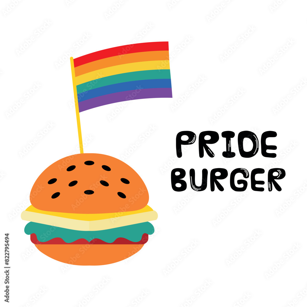 Pride burger icon clipart avatar logotype isolated vector illustration ...