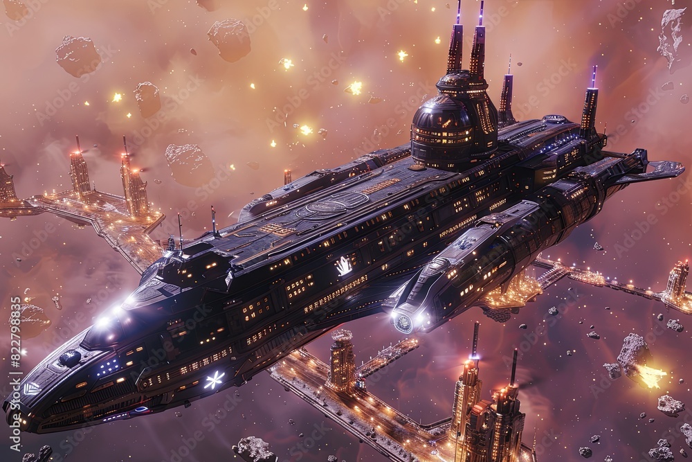 Magnificent Spaceship Arrival: Volumetric Octane Render in 4K Stock ...