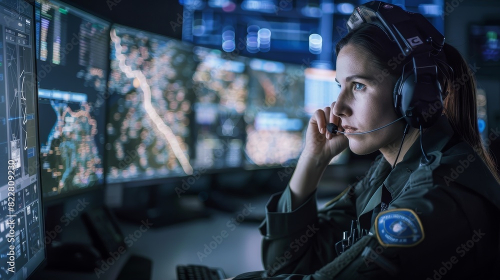 Using a touch screen a dispatcher assigns officers to specific areas ...