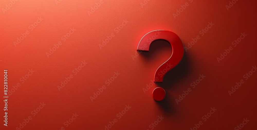 White paper with question mark cut out on red background banner vector ...