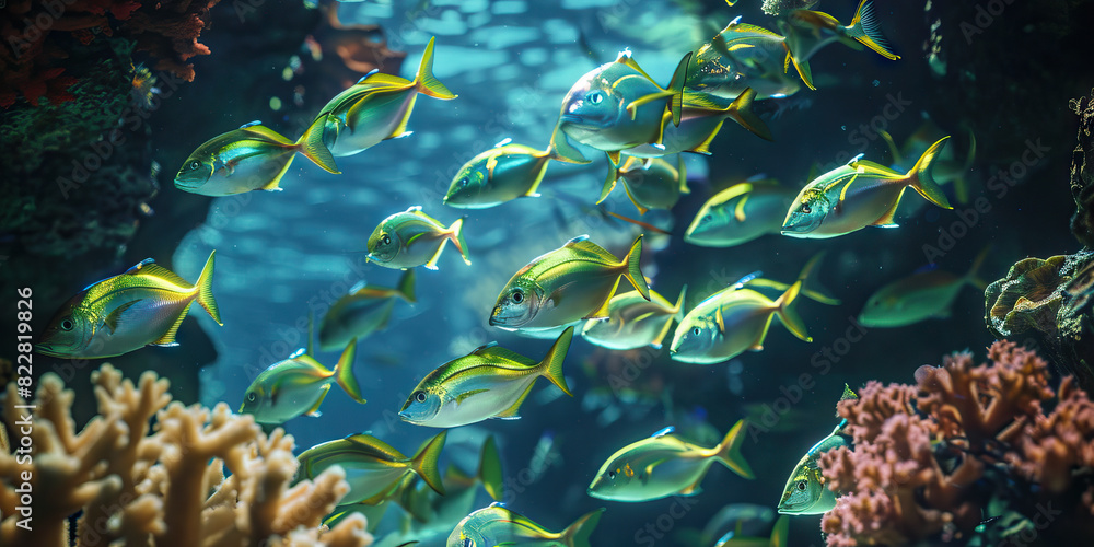 The Glowing Reef's Luminescent Symphony: A vivid array of ...