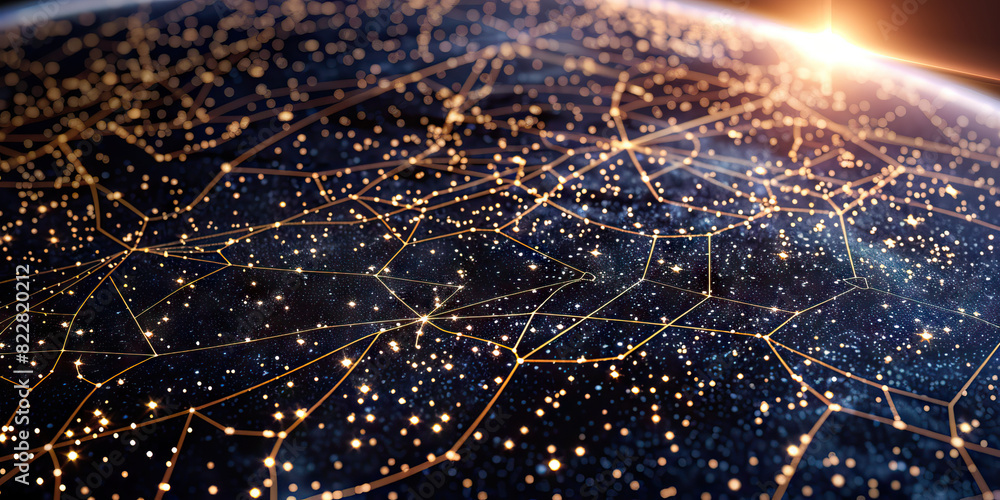 The Galactic Compass: A stunning image of a starry night sky, with constellations clearly ...