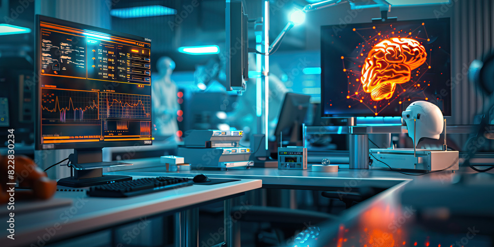 Platinum Neural Interface Research Center: Showing a research center where scientists study ...