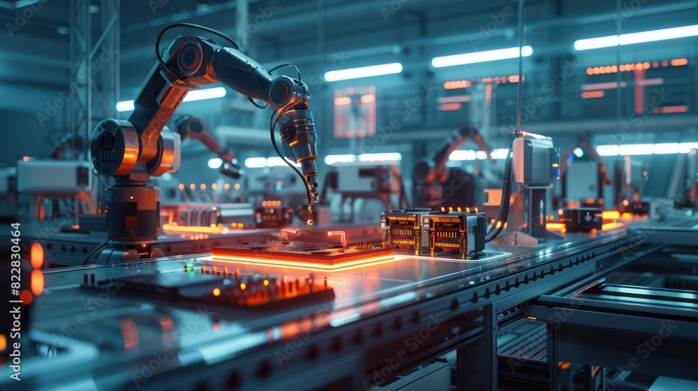 Electronic assembly microprocessor semiconductor industry 4.0 factory ...