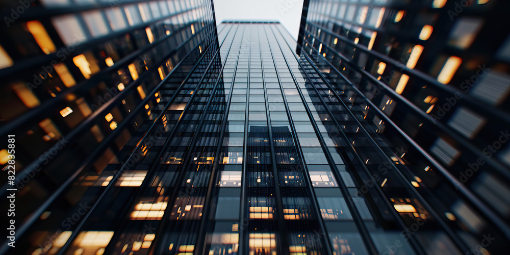 Black Corporate Skyscraper: Displaying a towering corporate ...