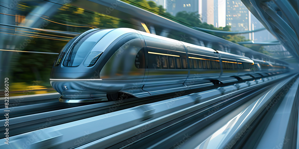 Silver High-Speed Maglev Train: Featuring a high-speed train system ...