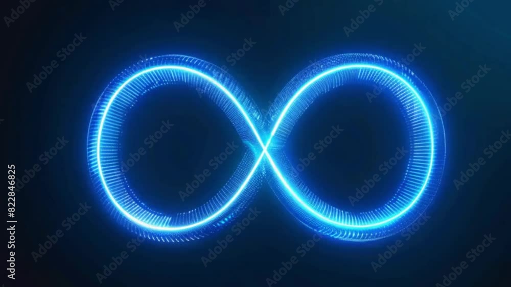 Neon symbol loop sign light background 3d line abstract infinite glow ...