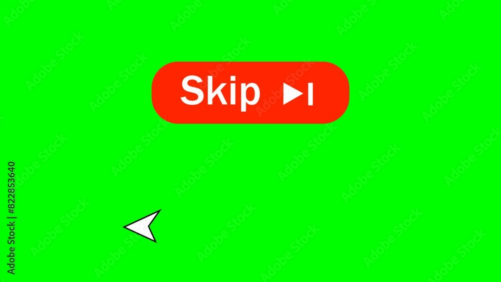 animated video of computer mouse cursor by clicking skip button digital ...