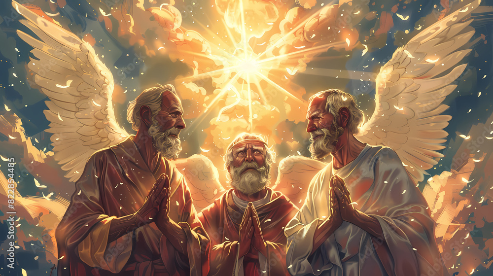 The Holy Trinity: the Father, the Son, and the Holy Spirit. Digital ...