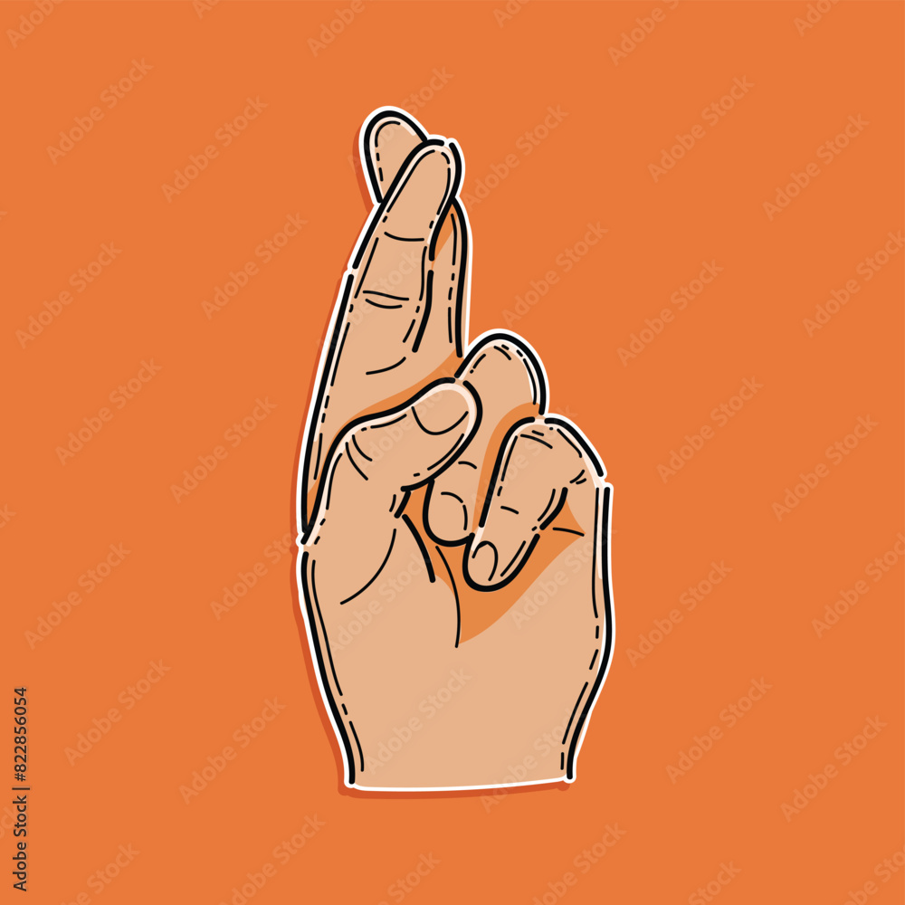 Fingers Crossed Hand Gesture. Wishing for good luck. Fingers crossed ...