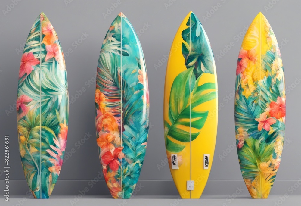 cutout png isolated colorful surfboard transparent motifs tropical ...
